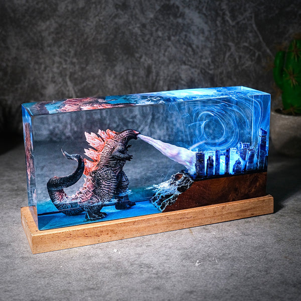 Godzilla City Resin Lamp – Handmade Gift Shop